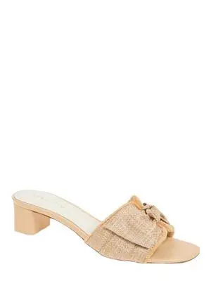 KOKO + PALENKI Samantha Raffia Slide Sandal - Natural Raffia