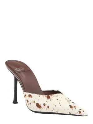 Jeffrey Campbell Robyn Calf Hair Pointed Toe Pumps - Brown White Cow