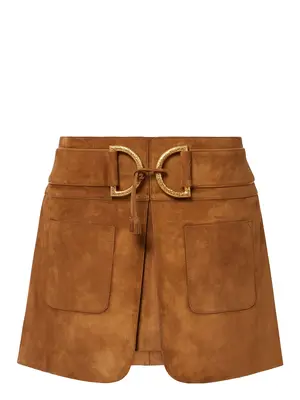TOM FORD Leather Mini Skirt - Brown