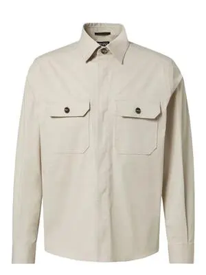 Zegna Cotton-blend Overshirt - White