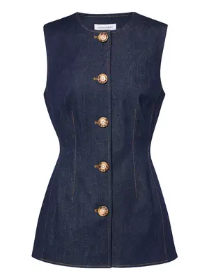Veronica Beard Jessup Cotton-blend Vest - Blue