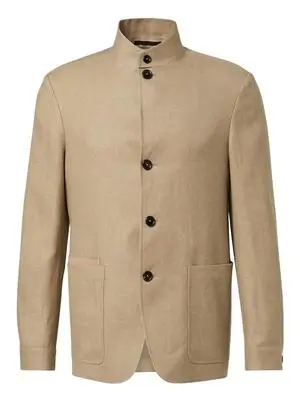 Zegna Zegna Il Conte Linen And Wool Jacket Beige