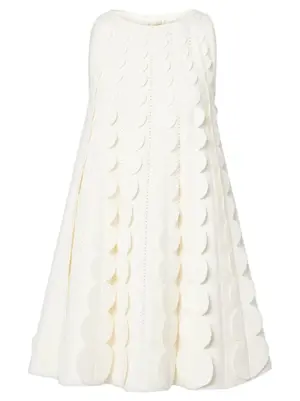 Oscar De La Renta Abstract Brushstroke Midi Dress - White
