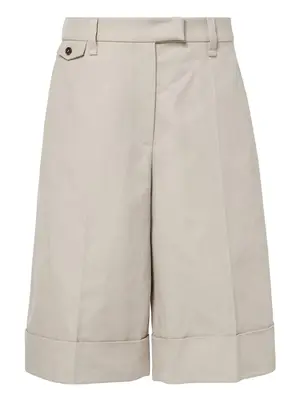 Brunello Cucinelli Cotton And Linen Bermuda Shorts - Beige