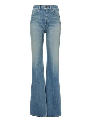 Saint Laurent 70's Flared Jeans - Blue