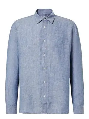 Orlebar Brown Justin Linen Chambray Shirt - Blue