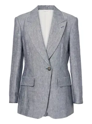 Brunello Cucinelli Hemp And Linen Blazer - Grey