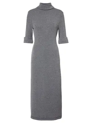 Proenza Schouler White Label Cerine Ribbed-knit Bouclé Midi Dress - Blue