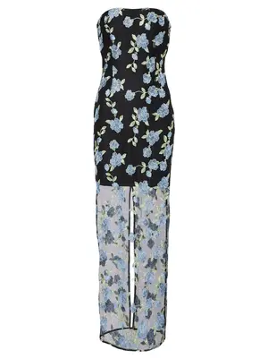 Remain Birger Christensen Floral Mesh Tube Dress - Black