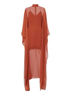 TALLER MARMO Lanzarote Silk Chiffon Kaftan - Red