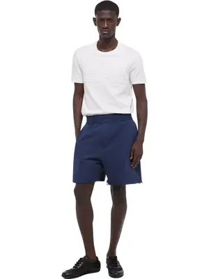 Helmut Lang Embossed Logo Terry Shorts - Indigo