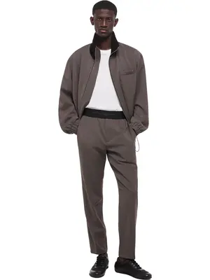 Helmut Lang Tapered Pull-on Trousers - Light Brown Melange