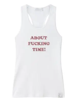 Stella McCartney About Fucking Time!" Tank Top - Pure White