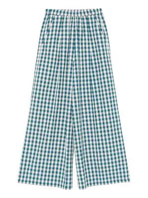 FORTE_FORTE Check-pattern Trousers - Blue