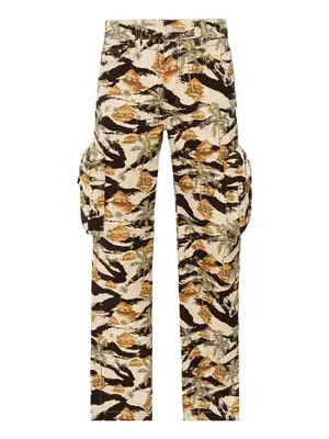 Amiri M65 Repeat Palm Baggy Cargo Trousers - Brown
