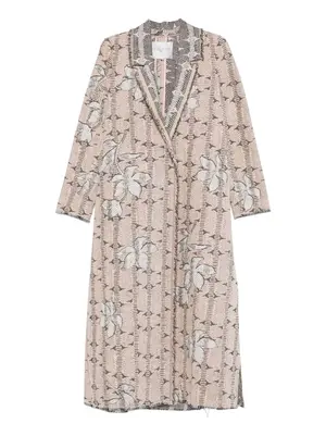 FORTE_FORTE Floral-jacquard Coat - Pink