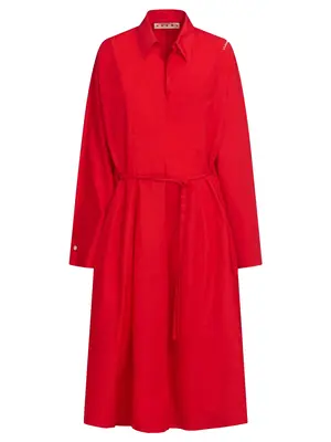 Marni Cotton Midi Dress - Red