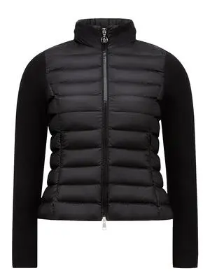 Moncler Padded Zip-up Merino Wool Cardigan - Black