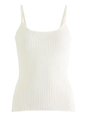 COURREGES Courrèges Reedition Logo Ribbed-Knit Tank