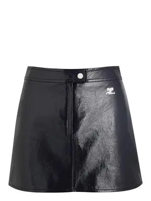 COURREGES Courrèges Crinkled Vinyl Mini Skirt Denim