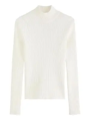 COURREGES Reedition Logo Ribbed-knit Jumper - White