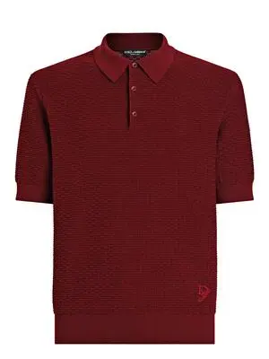 Dolce & Gabbana Cotton Polo-shirt With Embroidered Logo - Bordeaux