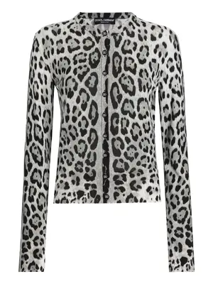 Dolce & Gabbana Leopard- Silk Cardigan - Print