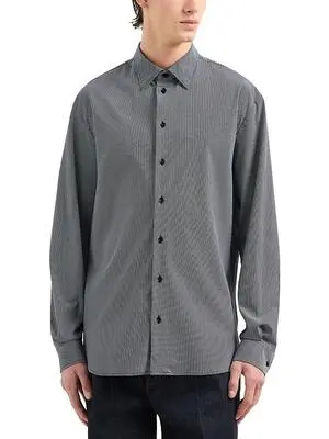 Emporio Armani Regular Fit Micro Polka Dot Sport Shirt - Black/white