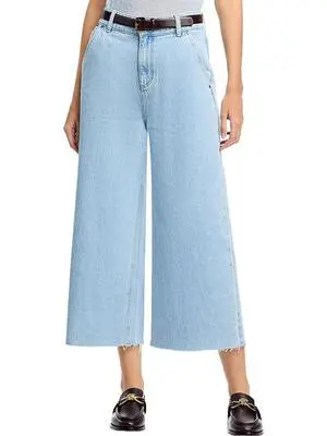 BOSS Sorcerous High Rise Wide Leg Jeans - Blue