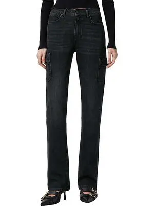 ALLSAINTS Hollis Cargo Bootcut Jeans - Washed Black