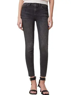 ALLSAINTS Miller High-rise Skinny Ankle Jeans - Washed Black