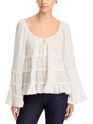 Cinq À Sept Sunnina Ruffled Top - Ivory