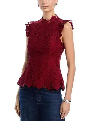 Aqua Lace Top - Wine