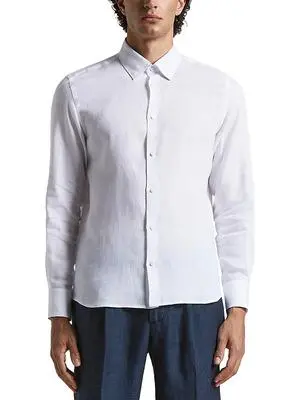 Peserico Long Sleeve Button Front Shirt - Pure White