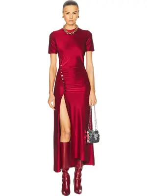 Rabanne Short Sleeve Midi Dress - Scarlet Red