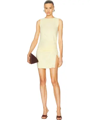 Attico Sleeveless Mini Dress - Dusty Yellow