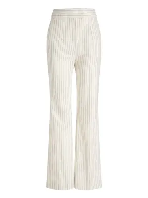 Galvan Pinstriped Flared Pants - Ivory
