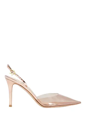 GIANVITO ROSSI Ribbon D'orsay 85 Slingback Pumps - Rose Gold