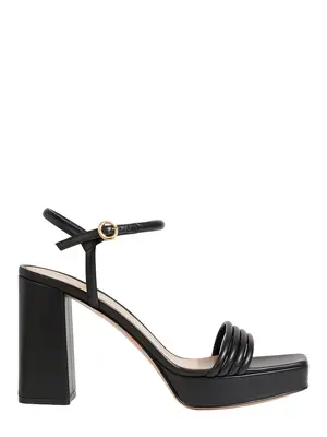 GIANVITO ROSSI Gianvito Rossi Lena Leather Platform Sandals Black