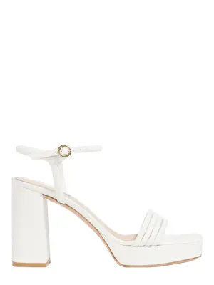 GIANVITO ROSSI Gianvito Rossi Lena Leather Platform Sandals White
