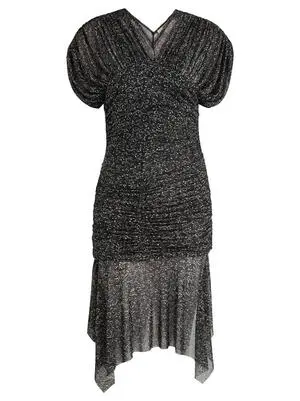 KNWLS Joan Printed Ruched Stretch-tulle Dress - Black