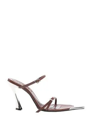 MUGLER 105mm Lizard-effect Sandals - Brown