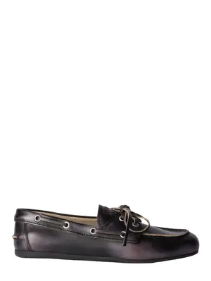 Miu Miu Leather Loafers - Black
