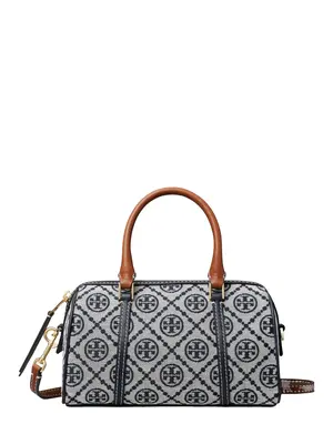 Tory Burch Mini T Monogram Barrel Bag - Grey
