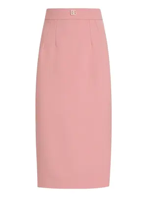 Dolce & Gabbana Tweed Midi Skirt - Pink