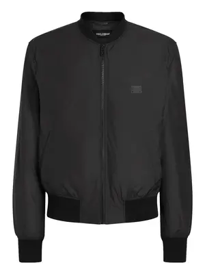 Dolce & Gabbana Logo-plaque Bomber Jacket - Black