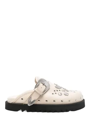 TOGA VIRILIS Studded Slippers - White