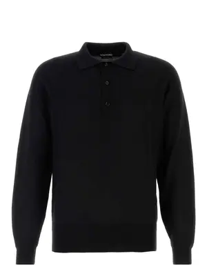 TOM FORD Knitted Polo Sweater - Black