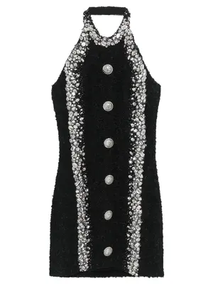 Balmain Crystal-embellished Mini Dress - Black