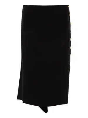 Givenchy Asymmetric Midi Skirt - Black